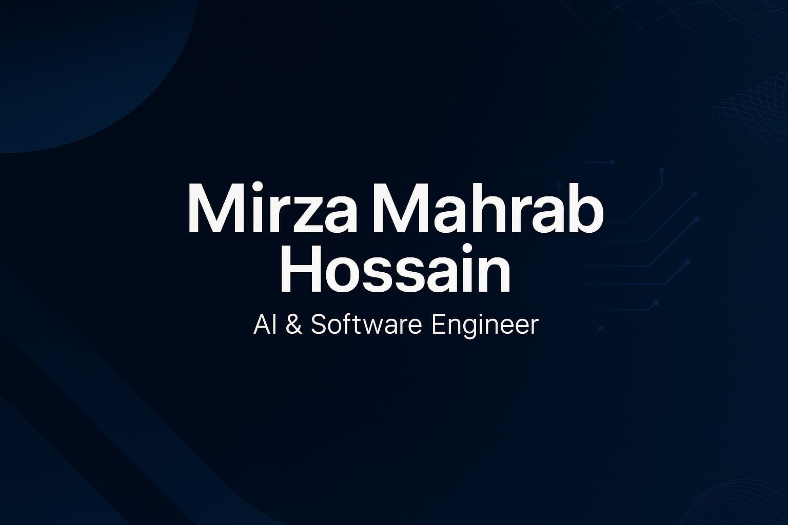 Mirza Mahrab Hossain | Software Engineer